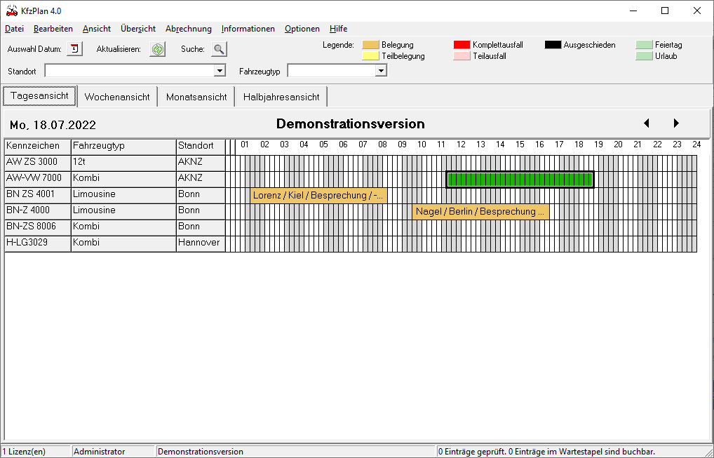 KfzPlan - Disposition und Fuhrparkverwaltung